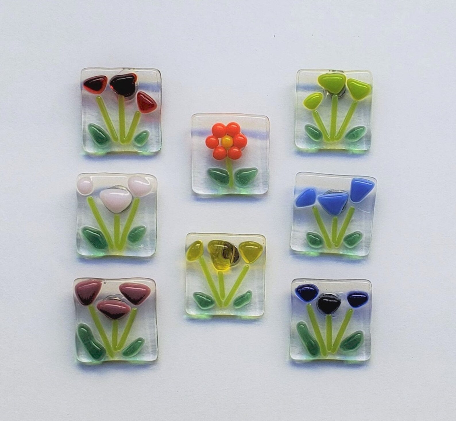 Fused Glass Flower Magnets - FREE SHIPPING - Etsy