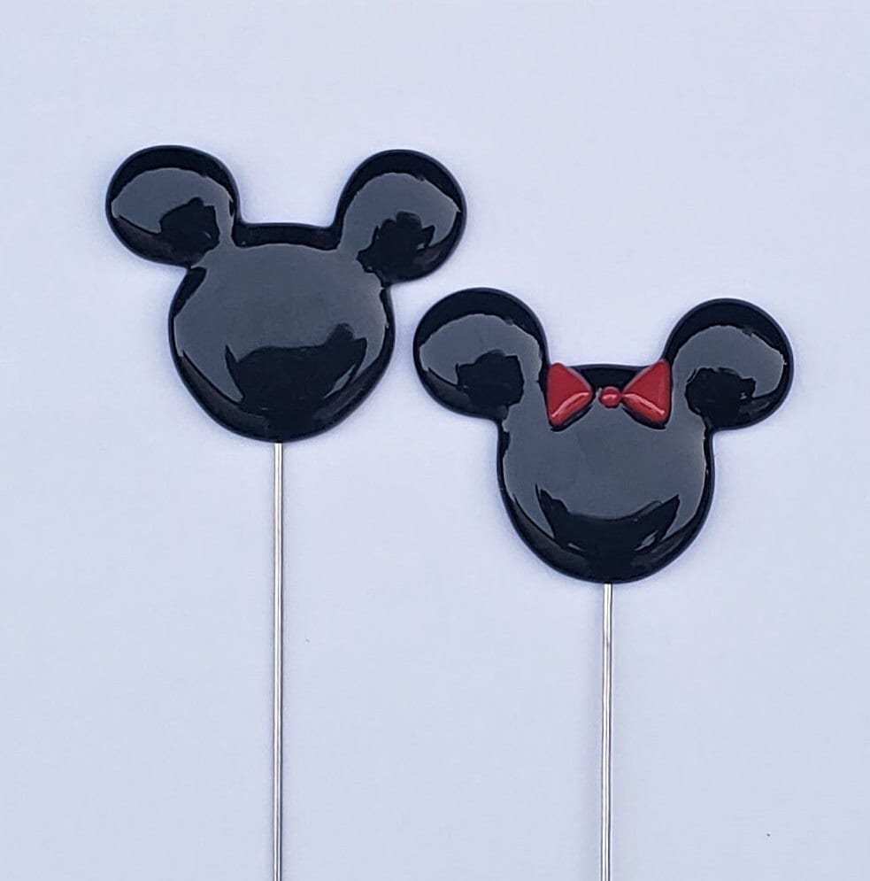 Fused Glass Mickey & Minnie Mouse Plant Stakes Set of 2 - Etsy