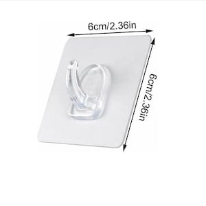 10 PCS Heavy Duty Self Adhesive Clear Hooks Waterproof 15kg 33lb ...