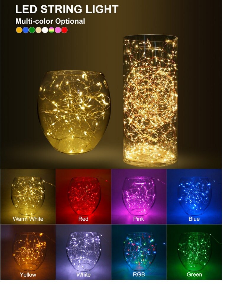 10/100 LED Battery AA Operated String Fairy Lights Xmas - Etsy UK