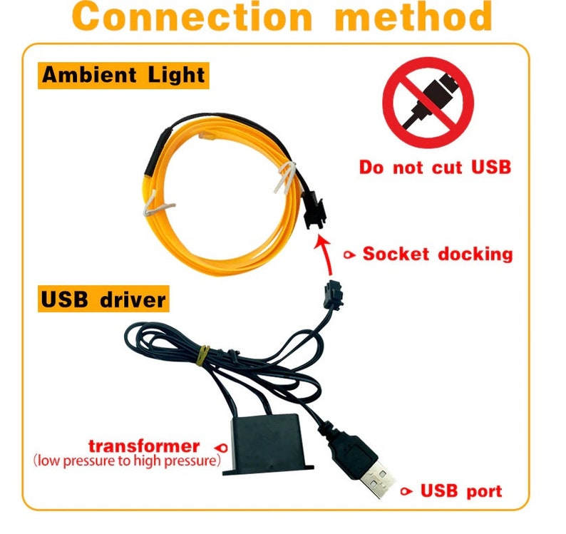 Flexible LED Strip Neon Rope EL Wire String Car Glow Light 5m - Etsy UK