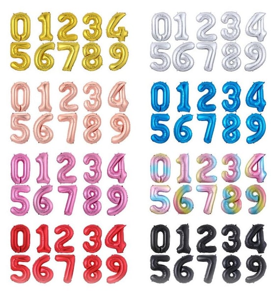 Giant Foil Number Balloons Letter Air Helium Birthday Age | Etsy UK