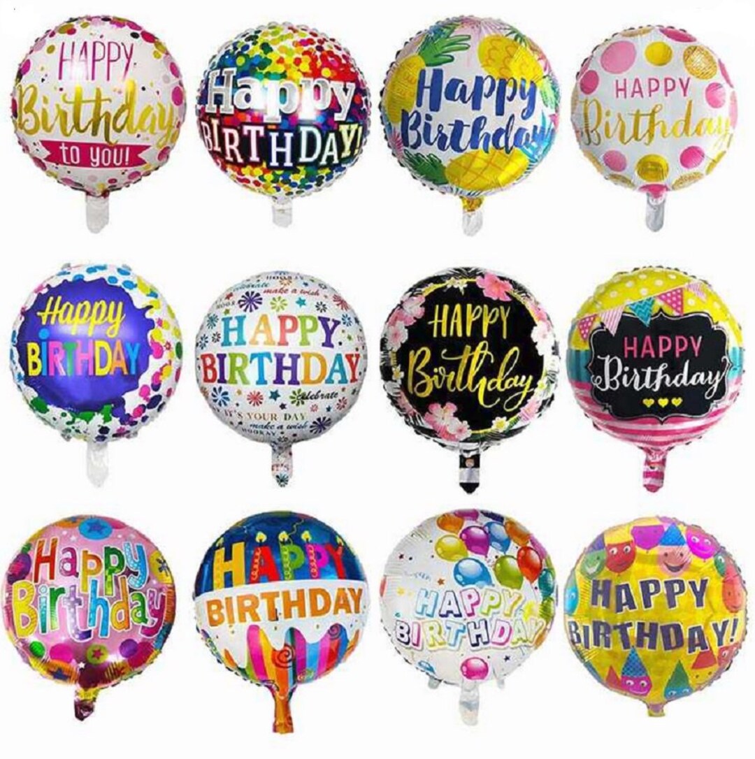 HELIUM 18" Foil Round Balloon Happy Birthday Party Fun Toys Kids ...
