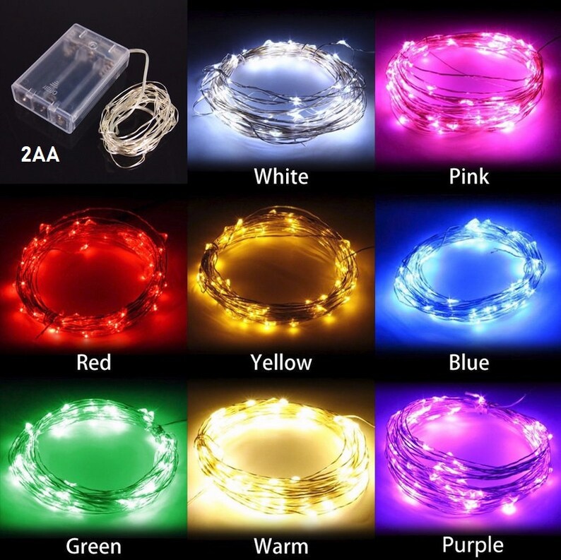 10/100 LED Battery AA Operated String Fairy Lights Xmas - Etsy UK