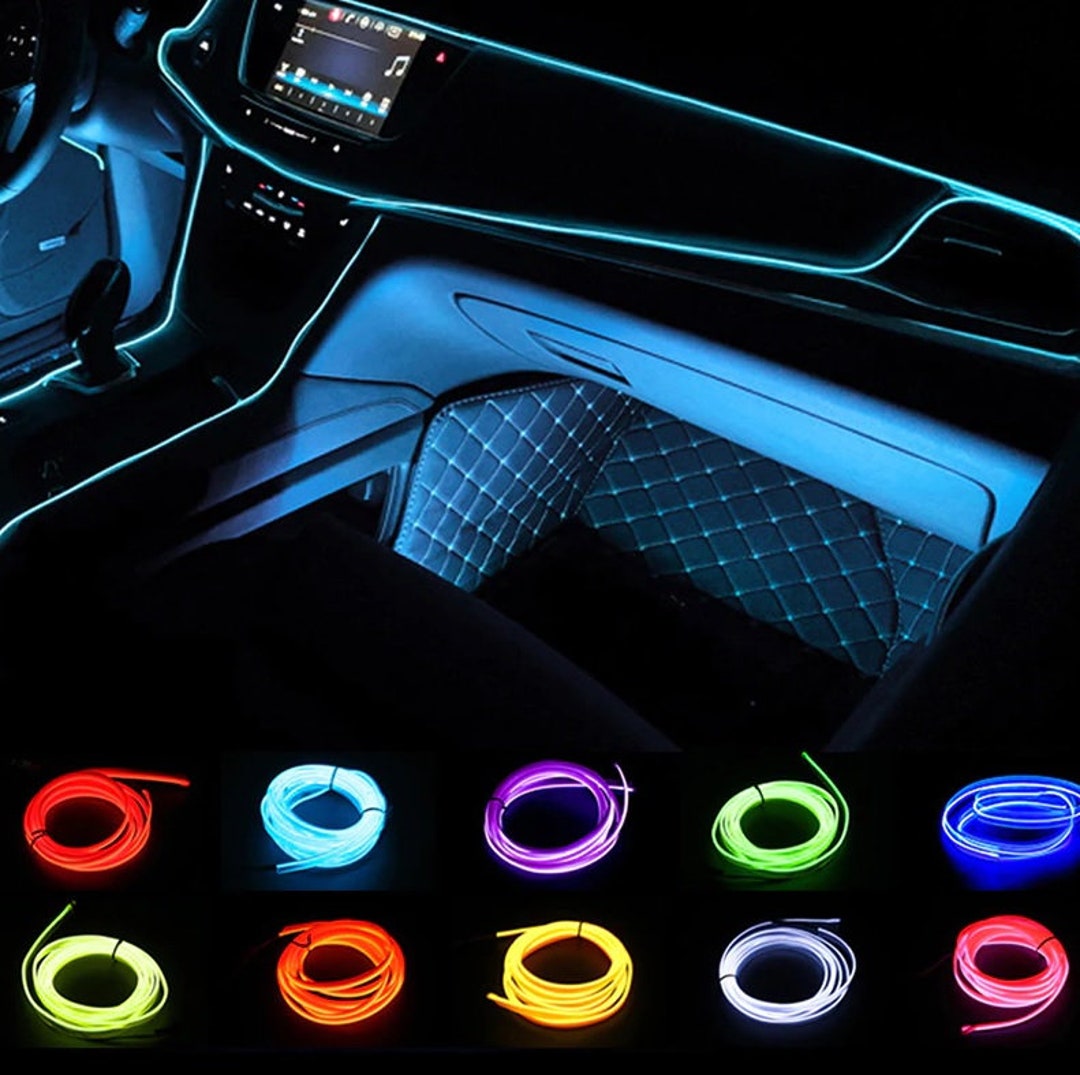 Flexible LED Strip Neon Rope EL Wire String Car Glow Light 5m Lighting ...