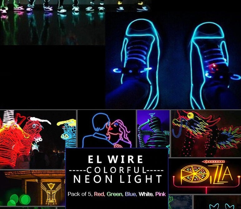 Flexible LED Strip Neon Rope EL Wire String Car Glow Light 5m - Etsy UK