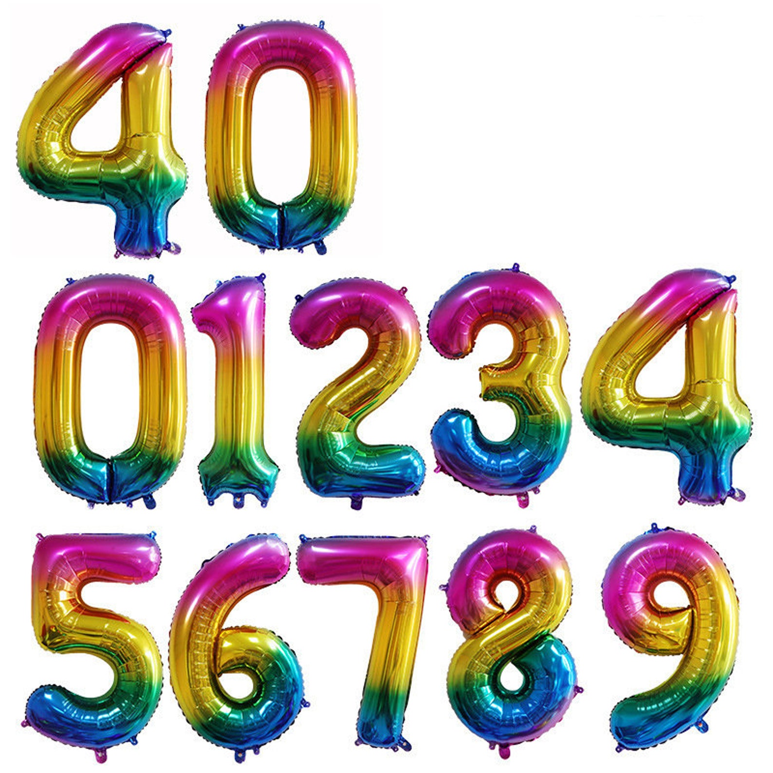 Giant 40 Rainbow Number Balloon Wedding White Party - Etsy UK