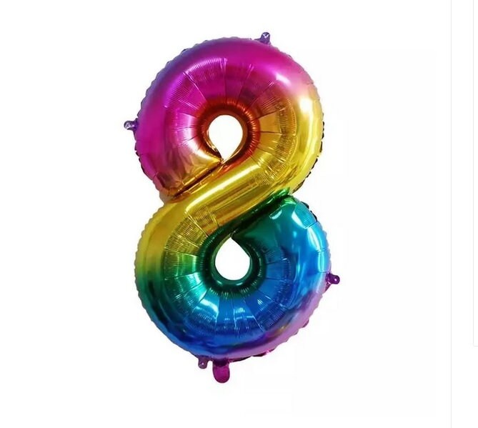 Giant 40 Rainbow Number Balloon Wedding White Party - Etsy UK