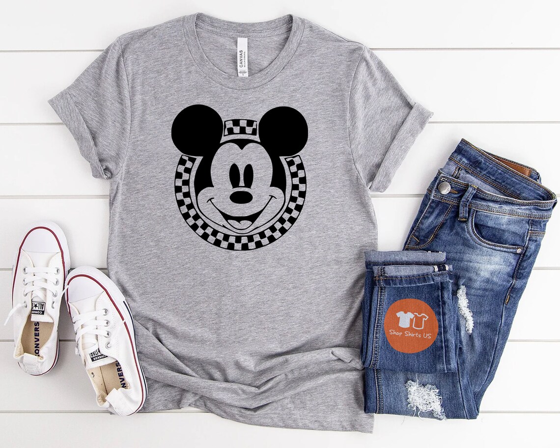 Retro Disney Shirts Mickey Checkered Shirt Disney Family - Etsy