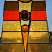 Amber Stained Glass Retro Panel With Multi Textured & Iridescent Glass ...