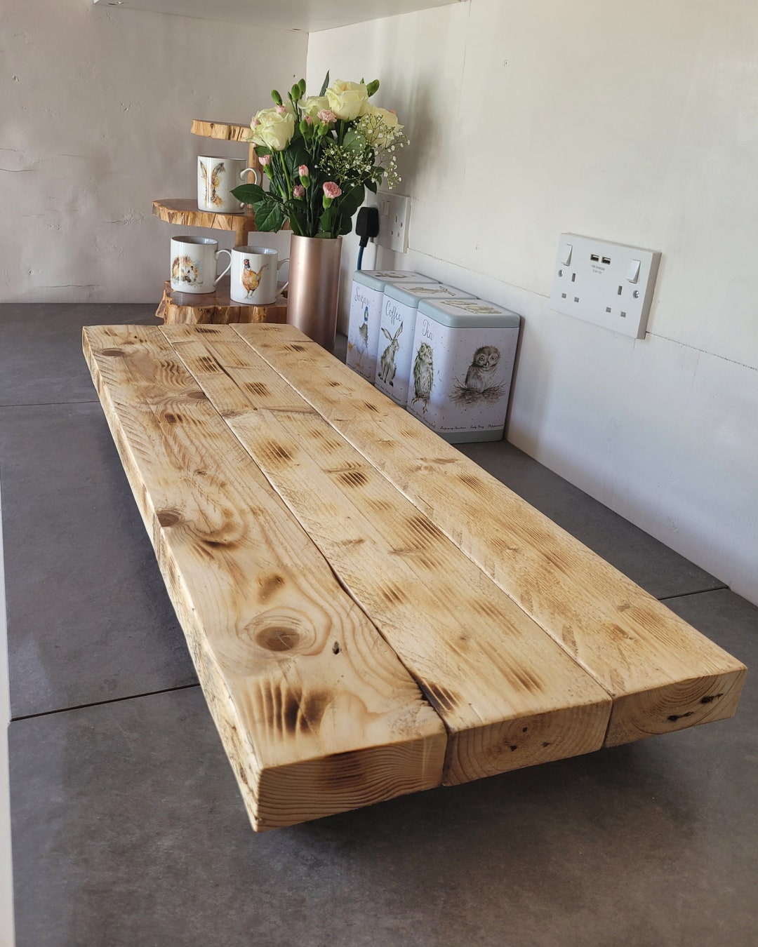 Reclaimed Pallet Wood Table Riser Serving Platter Trivet Pizza - Etsy