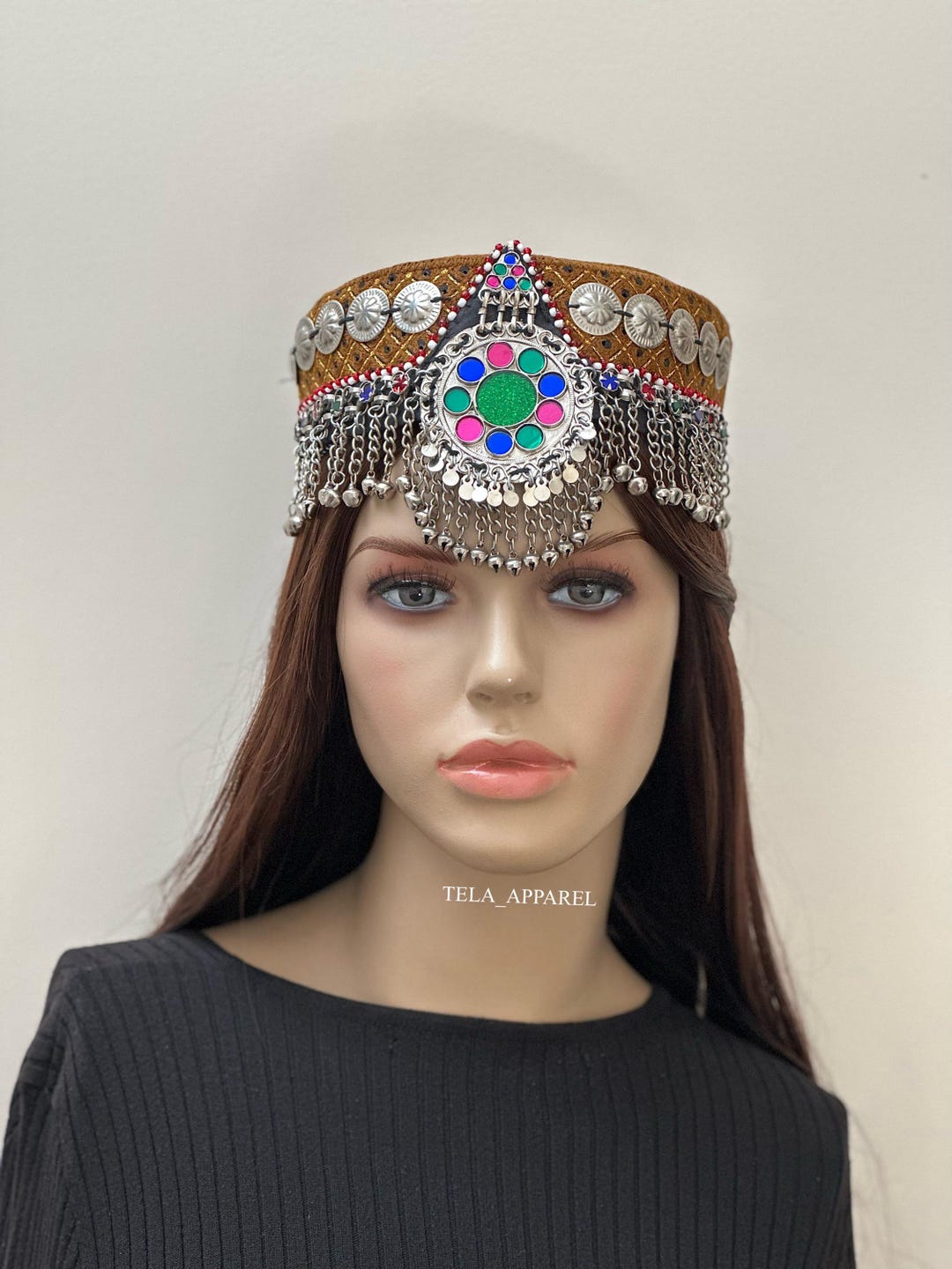 Afghan Handmade Hat Afghan Jewellery Cap Afghan Cap With Headpiece ...