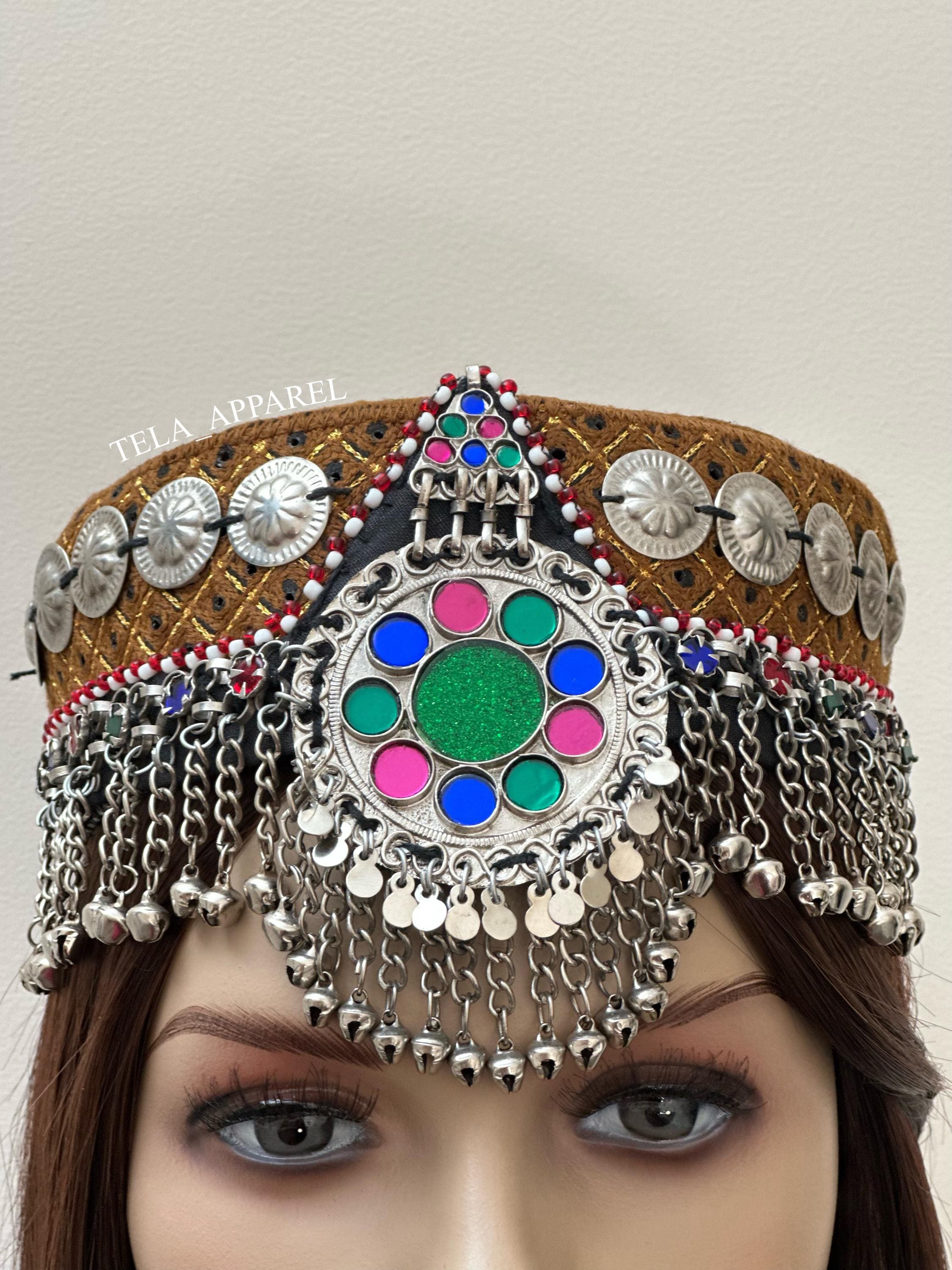 Afghan Handmade Hat Afghan Jewellery Cap Afghan Cap With Headpiece ...