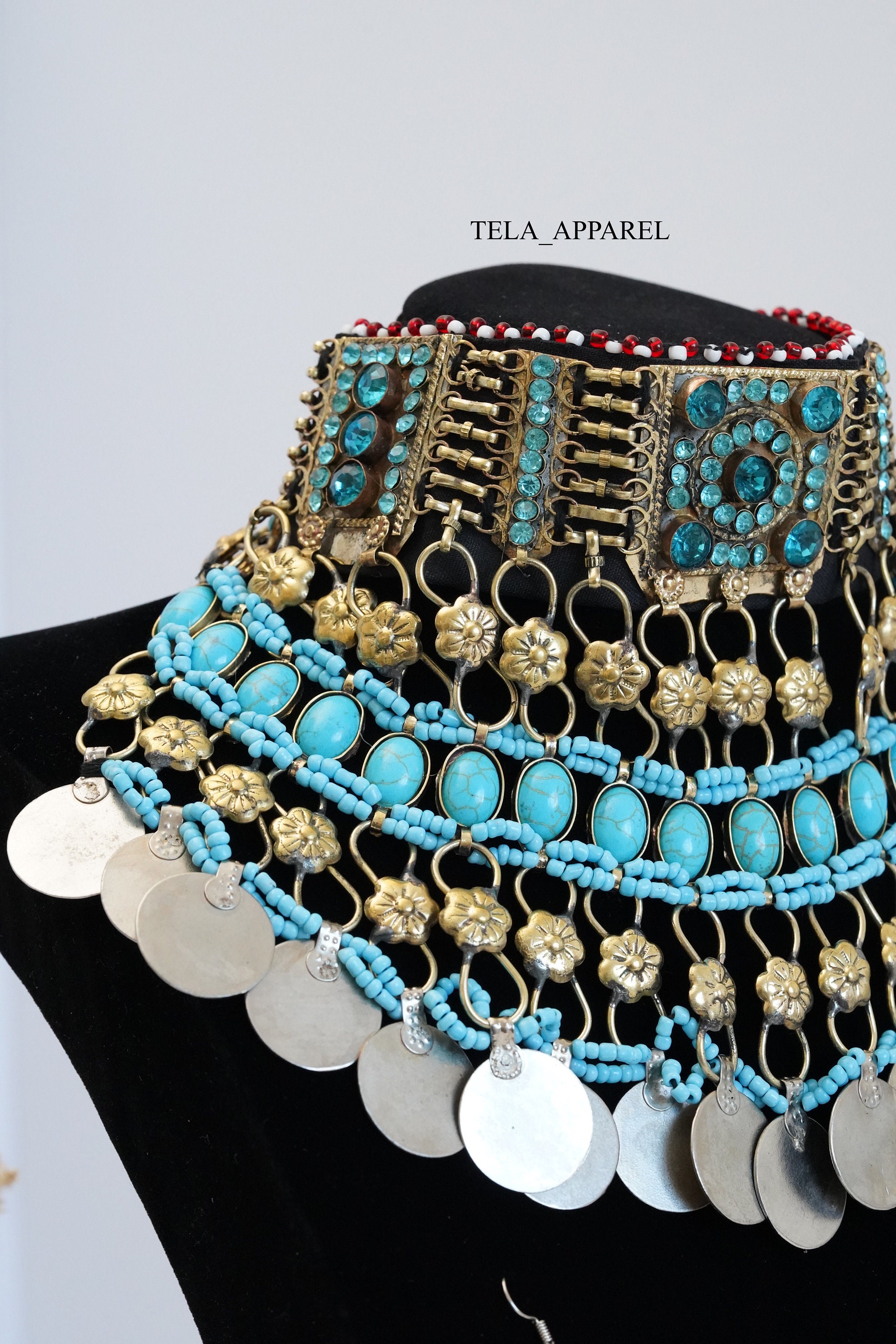 Firuza Afghan 3 Piece Vintage Jewellery Set Afghan Jewellery Vintage ...