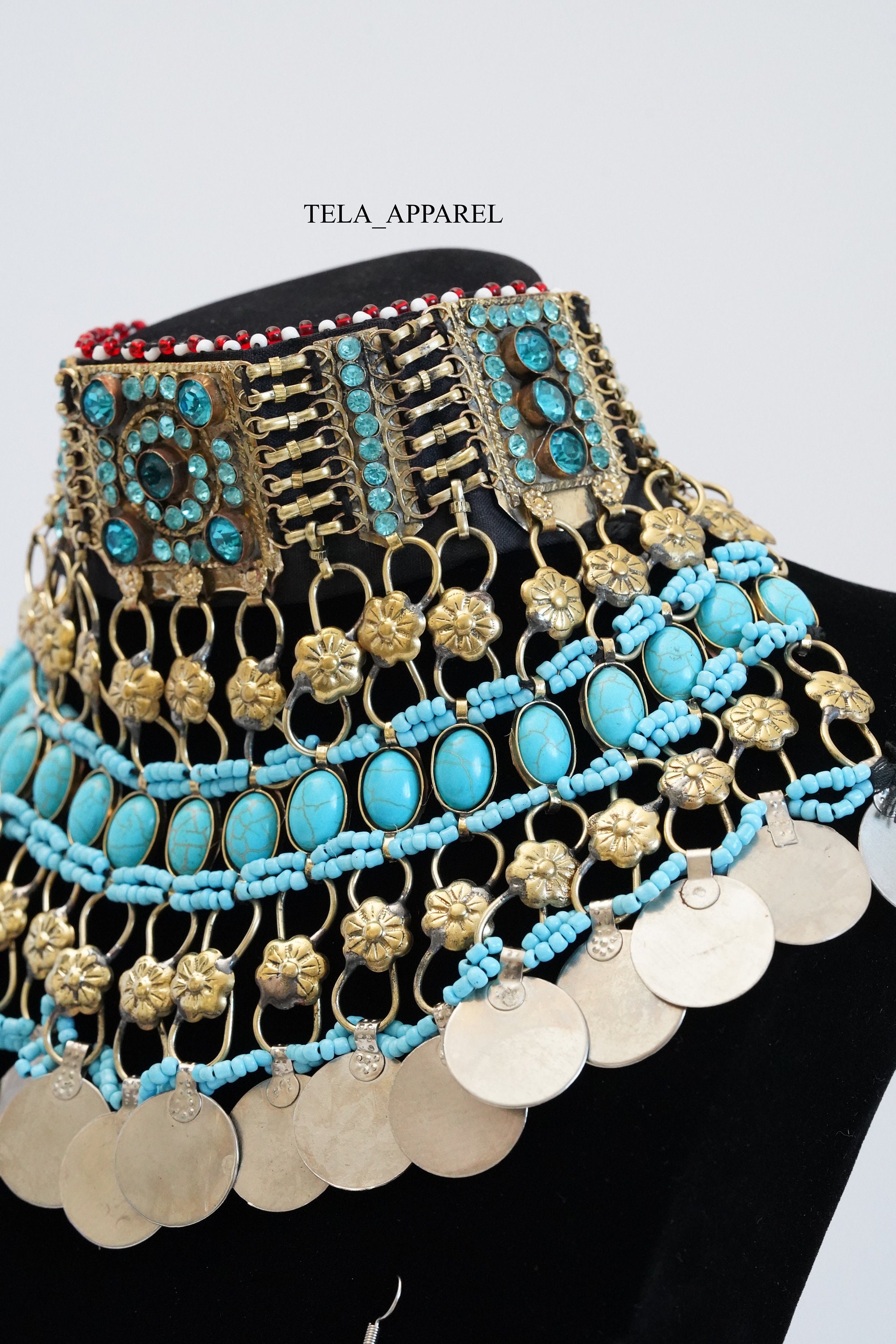 Firuza Afghan 3 Piece Vintage Jewellery Set Afghan Jewellery Vintage ...