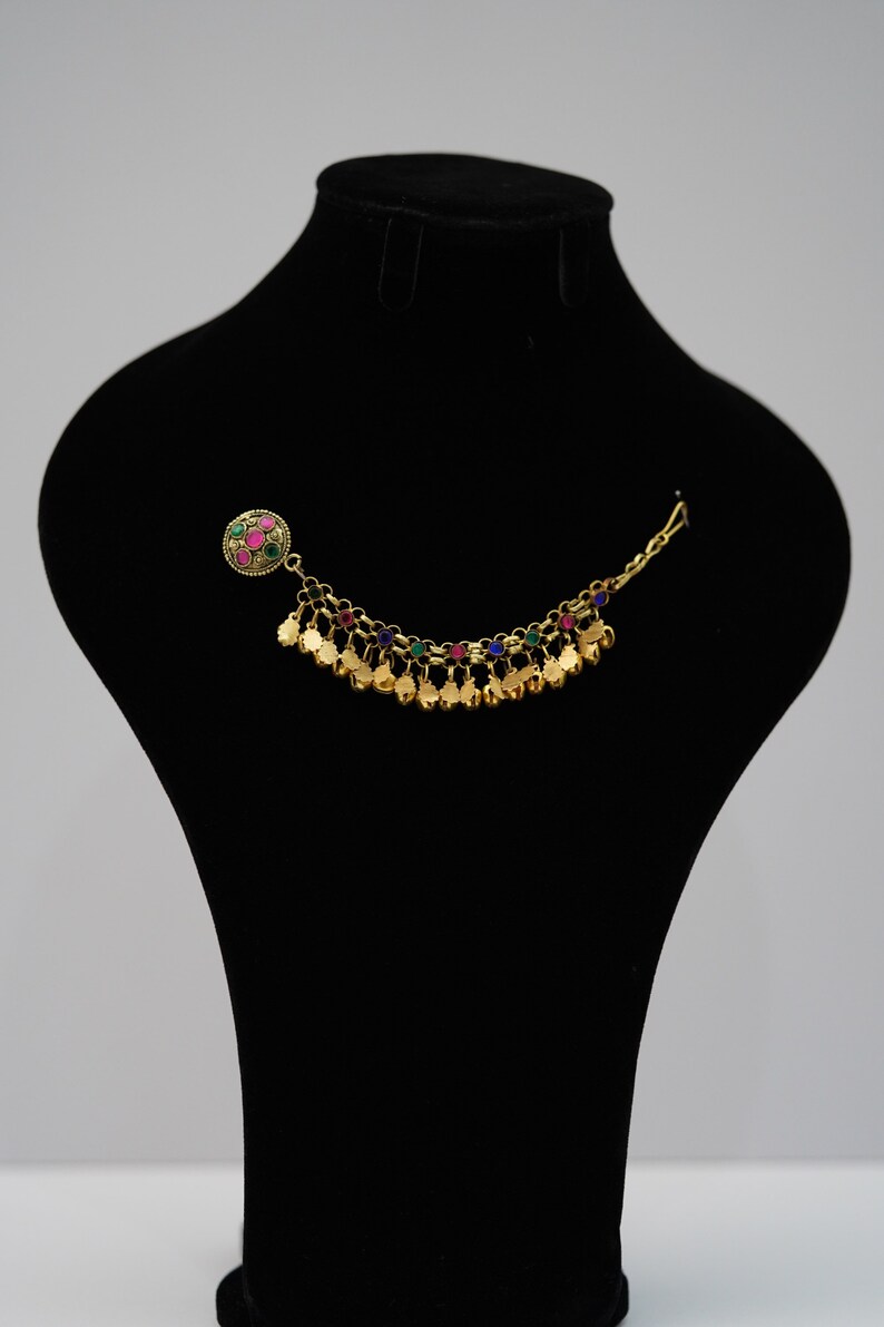 Vintage Gold Afghan Nose Ring Chain Afghan Chargul Pezwan - Etsy