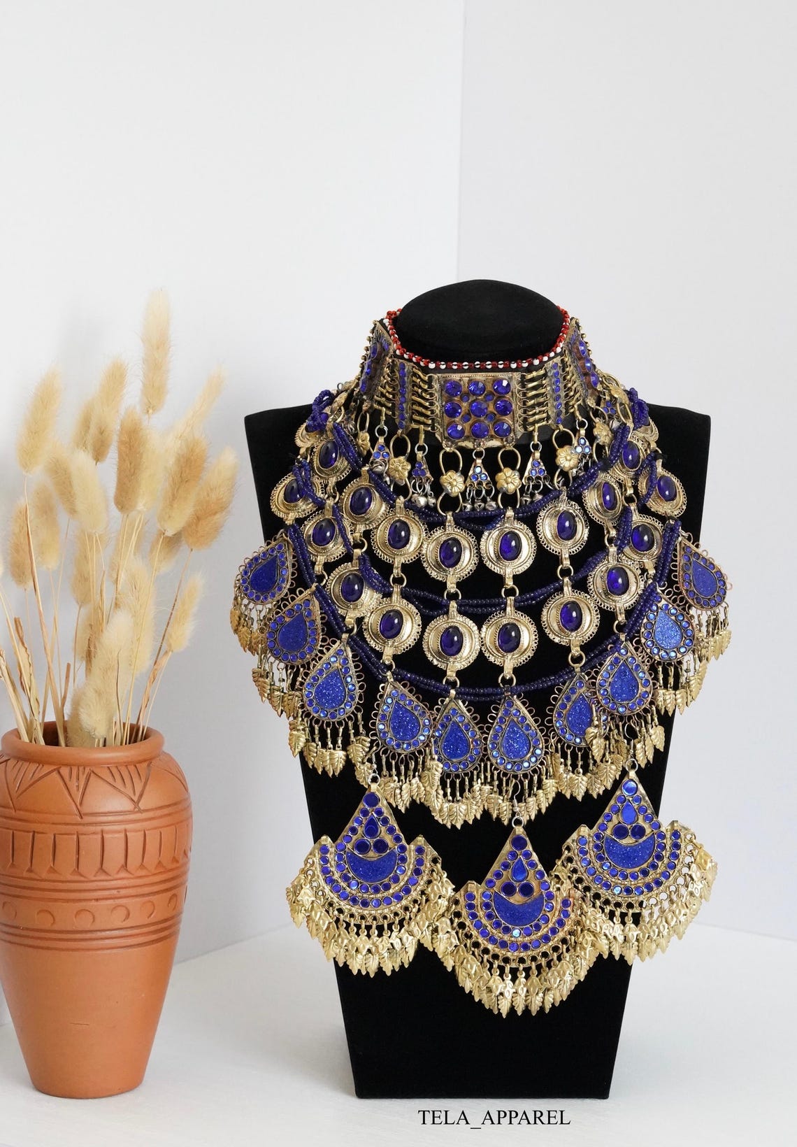 Blue Afghan Full Jewellery Set Afghani Jewelry Set Afghan Choker ...