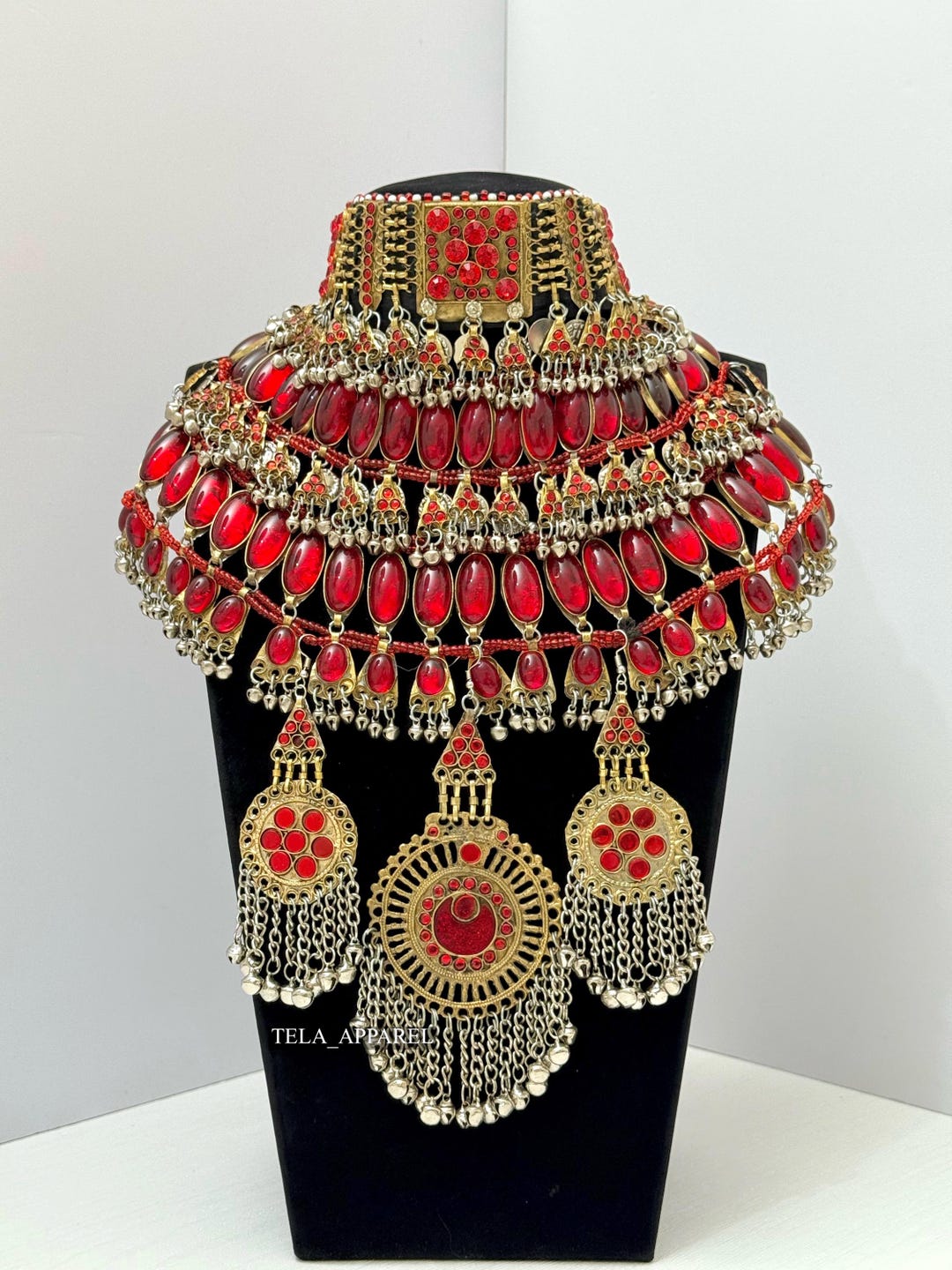 Red Afghan Full Jewellery Set Afghani Jewelry Set Afghan Choker ...
