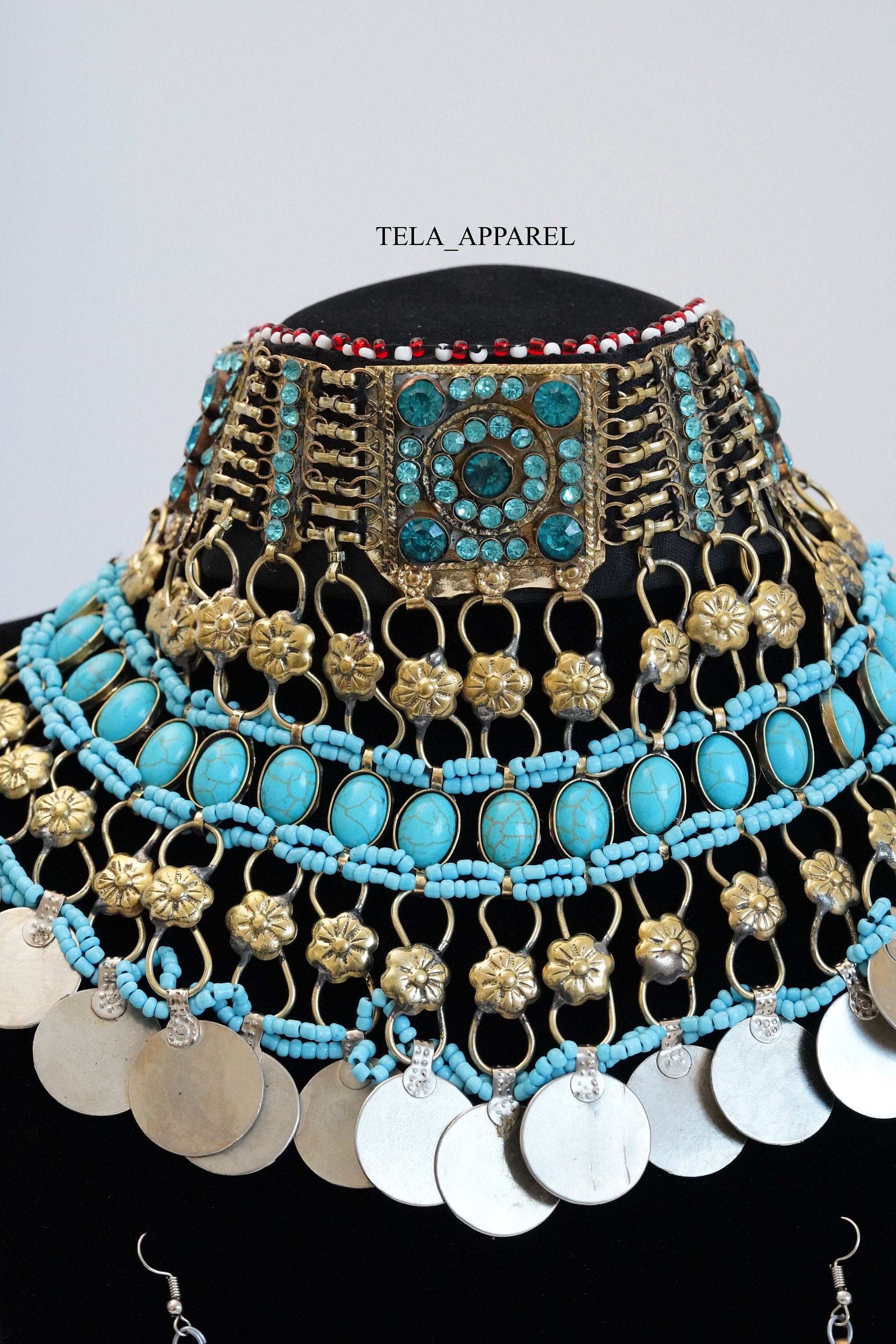 Firuza Afghan 3 Piece Vintage Jewellery Set Afghan Jewellery Vintage ...