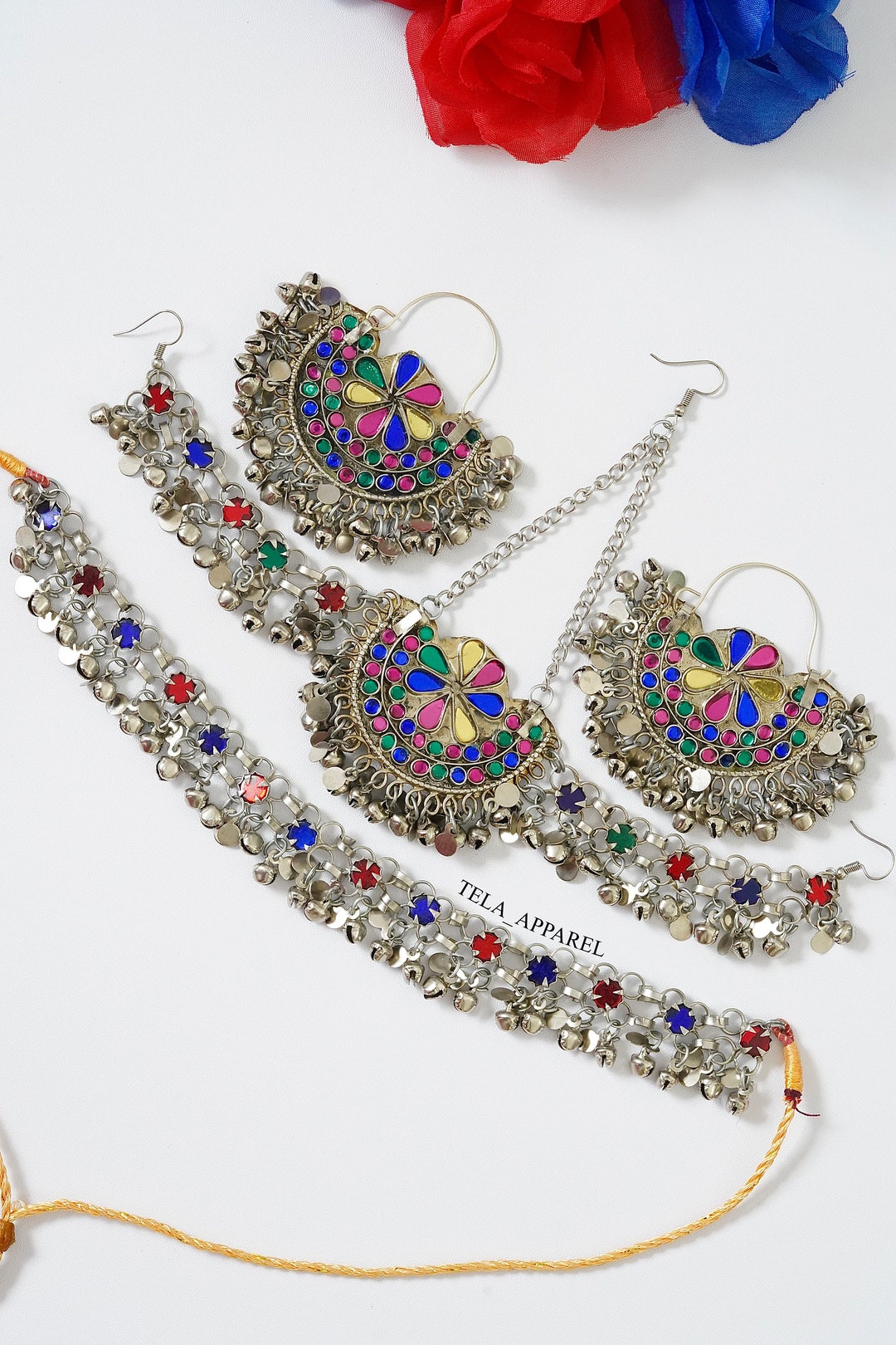 Afghan Jewellery Set Earring/necklace Boho Ethnic Jewellery Boho ...
