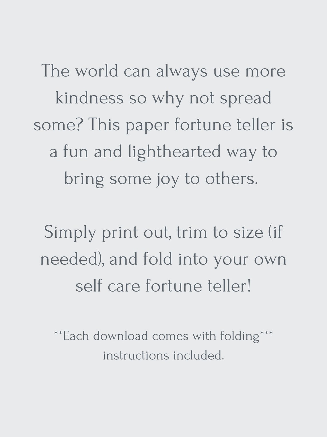 Random Acts of Kindness Paper Origami Fortune Teller Printable - Etsy