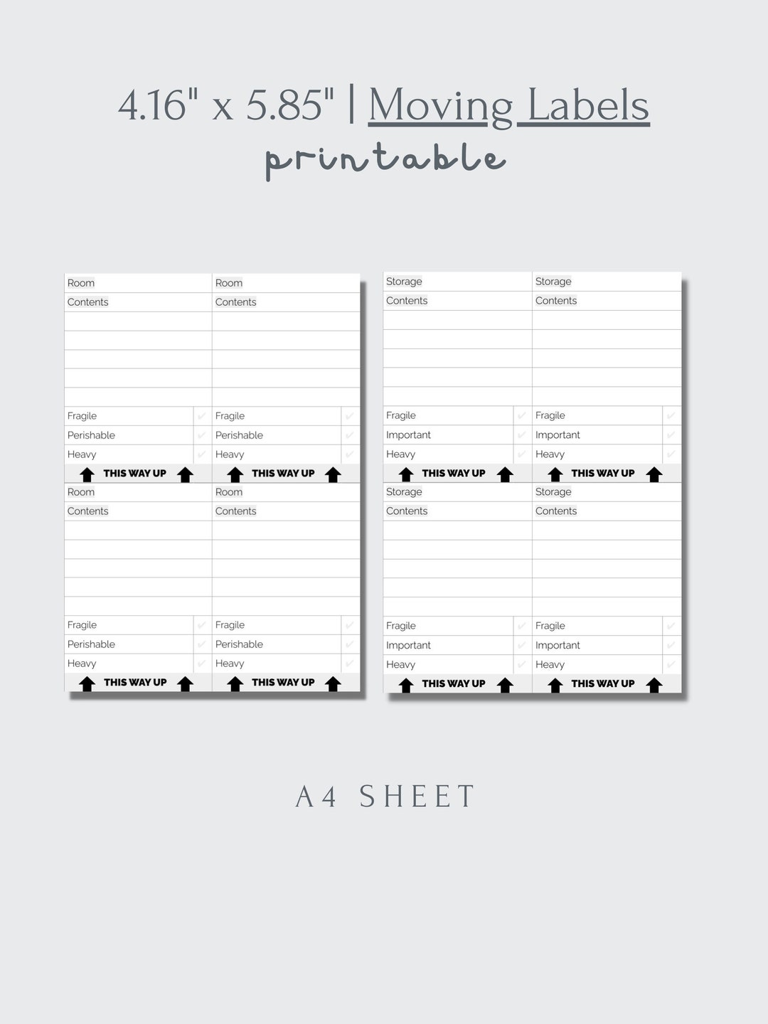 Moving Boxes Labels Minimalist 2 Styles - Etsy