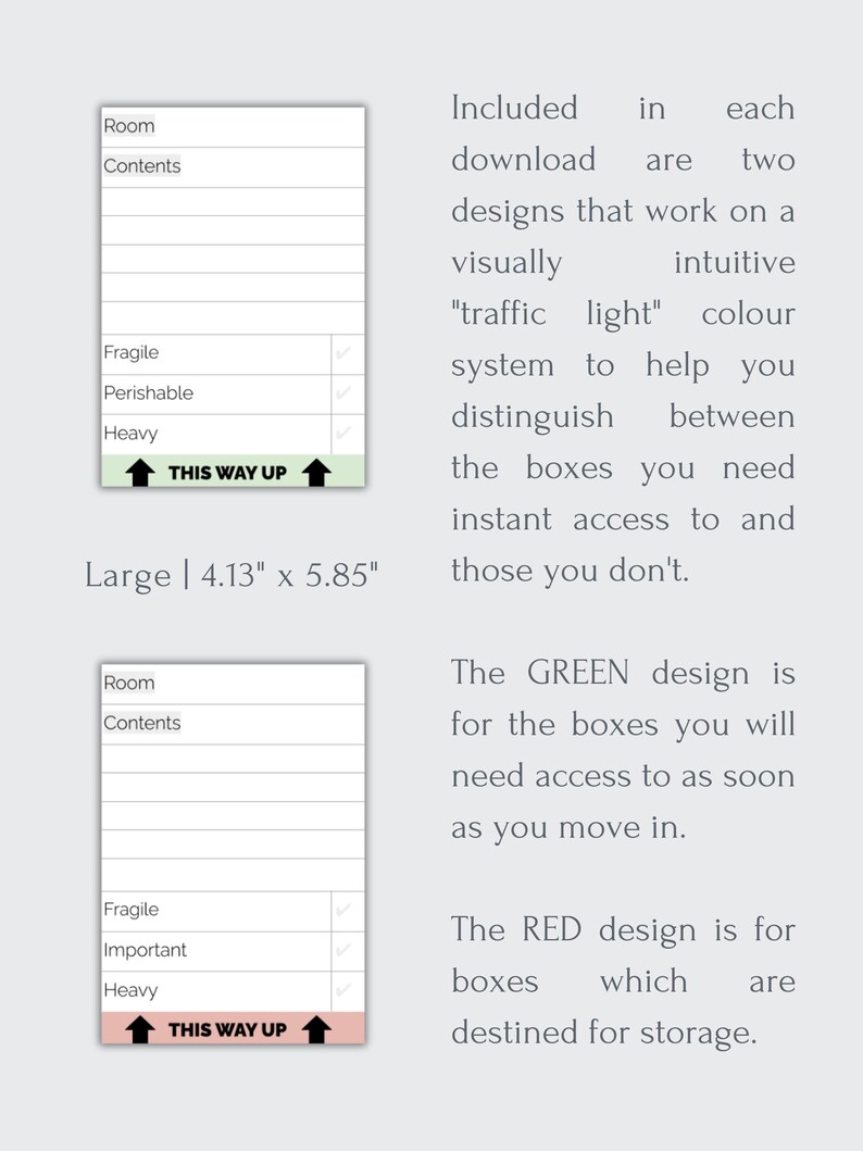 Moving Boxes Labels Minimalist Printable 2 Designs - Etsy