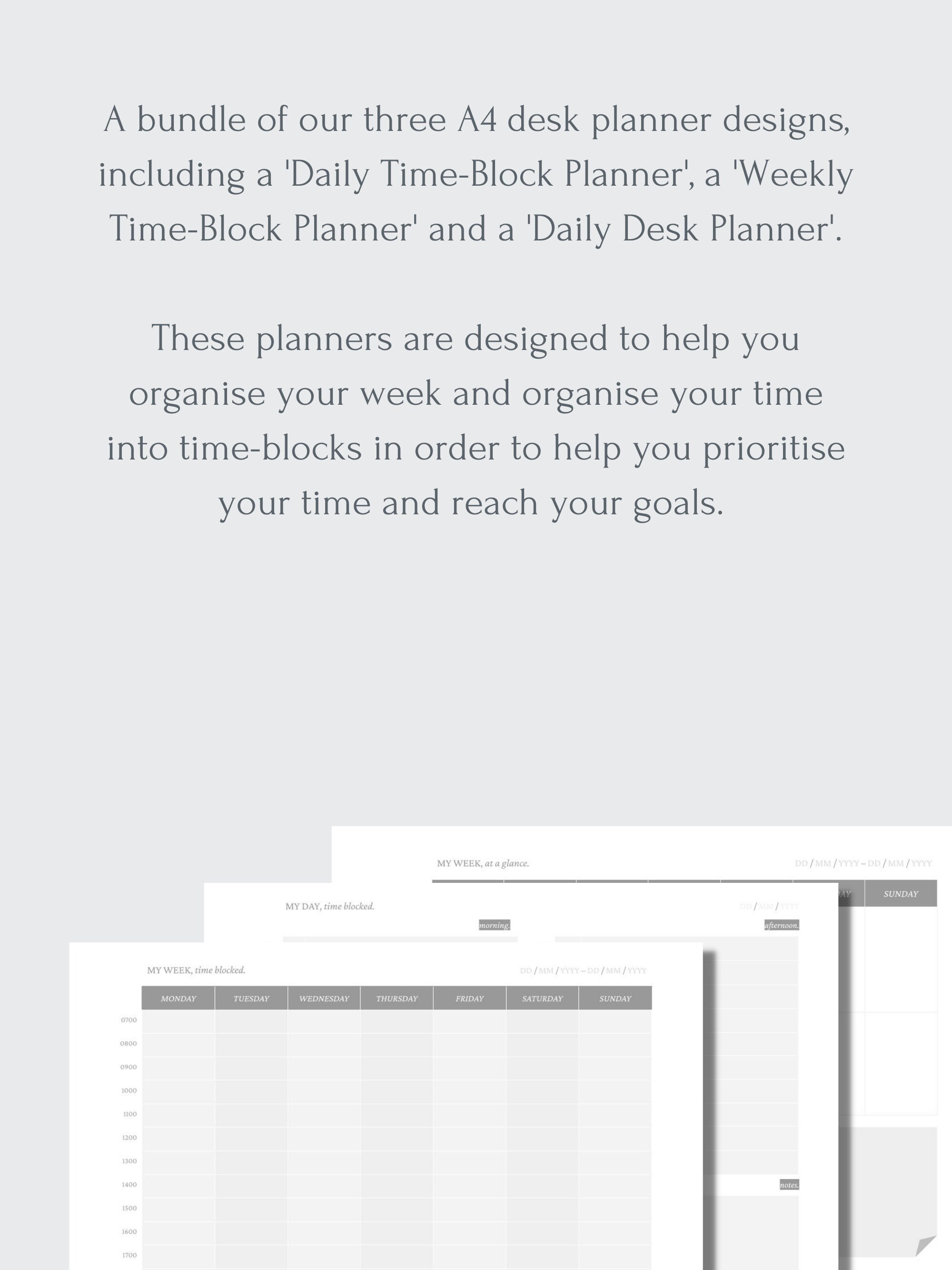 A4 Desk Planner Bundle Minimalist Printable - Etsy