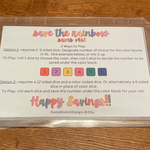 Save the Rainbow Savings Game - Etsy