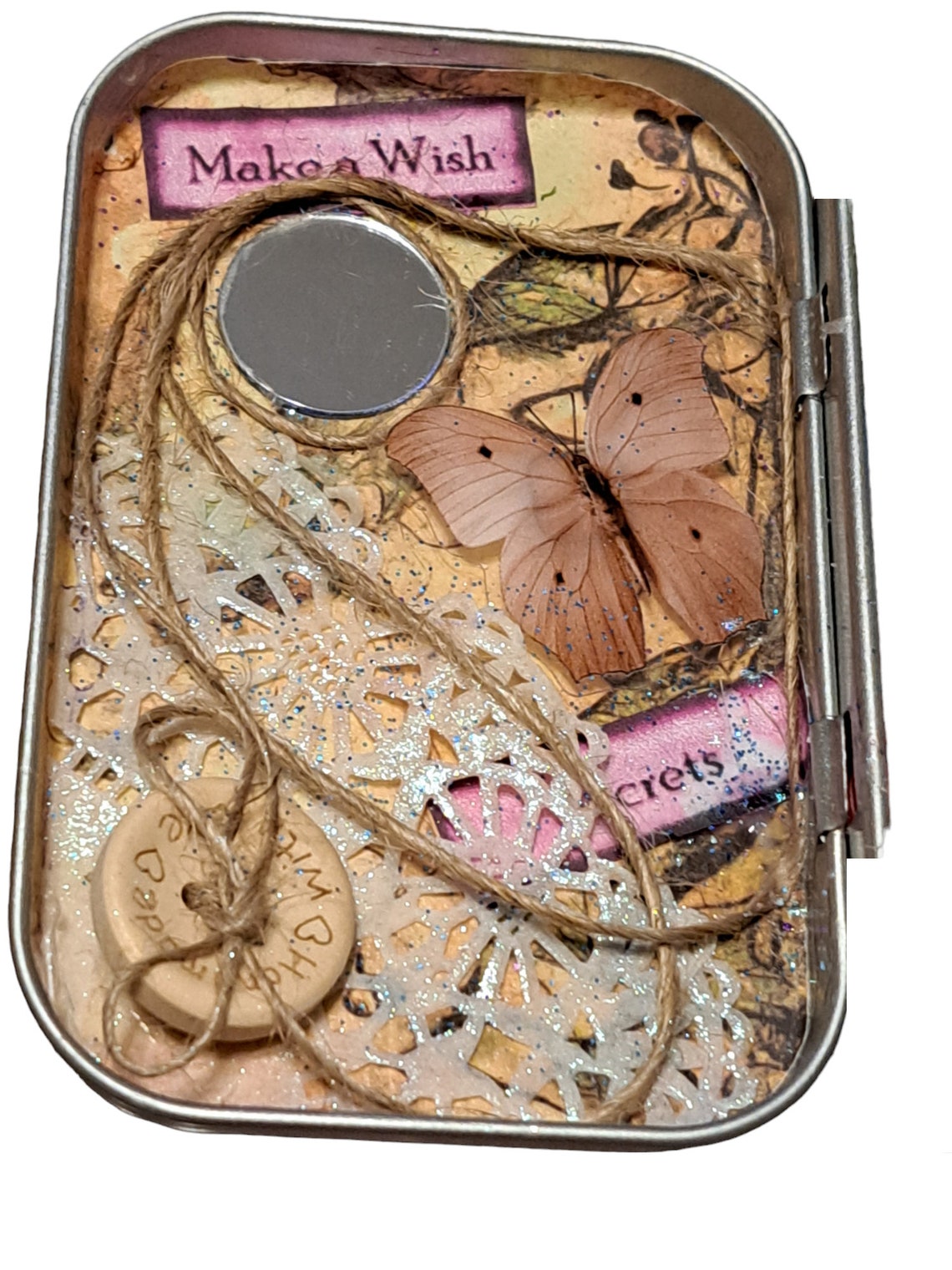 Fairy Altered Altoid Tin Diorama, Fairy Box Wishes, Mini Art, Enchanted ...