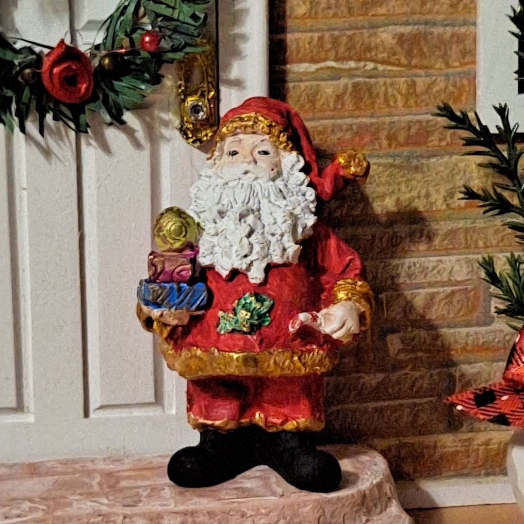 Vintage Miniature Santa Claus Carrying Gifts, Santa Claus Collectible ...