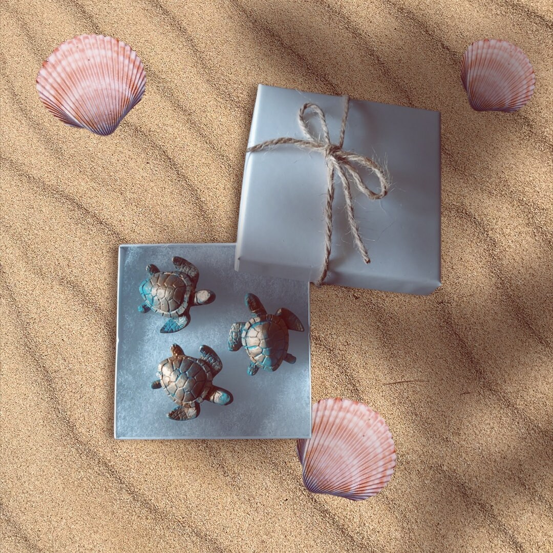 Set of 3 Small Vintage Turtles Gift Box Included. Figurines - Etsy