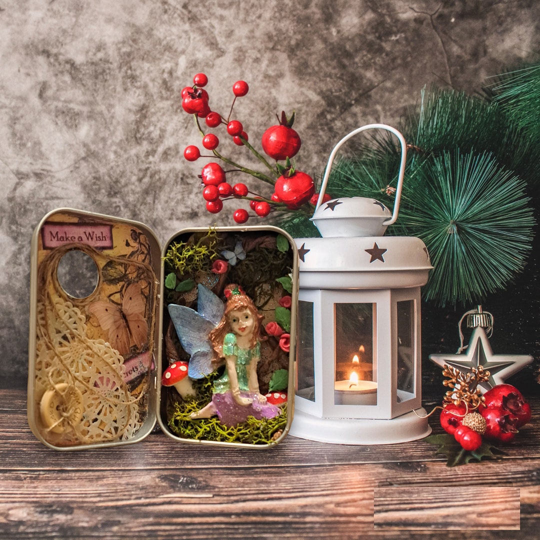 Fairy Altered Altoid Tin Diorama, Fairy Box Wishes, Mini Art, Enchanted ...