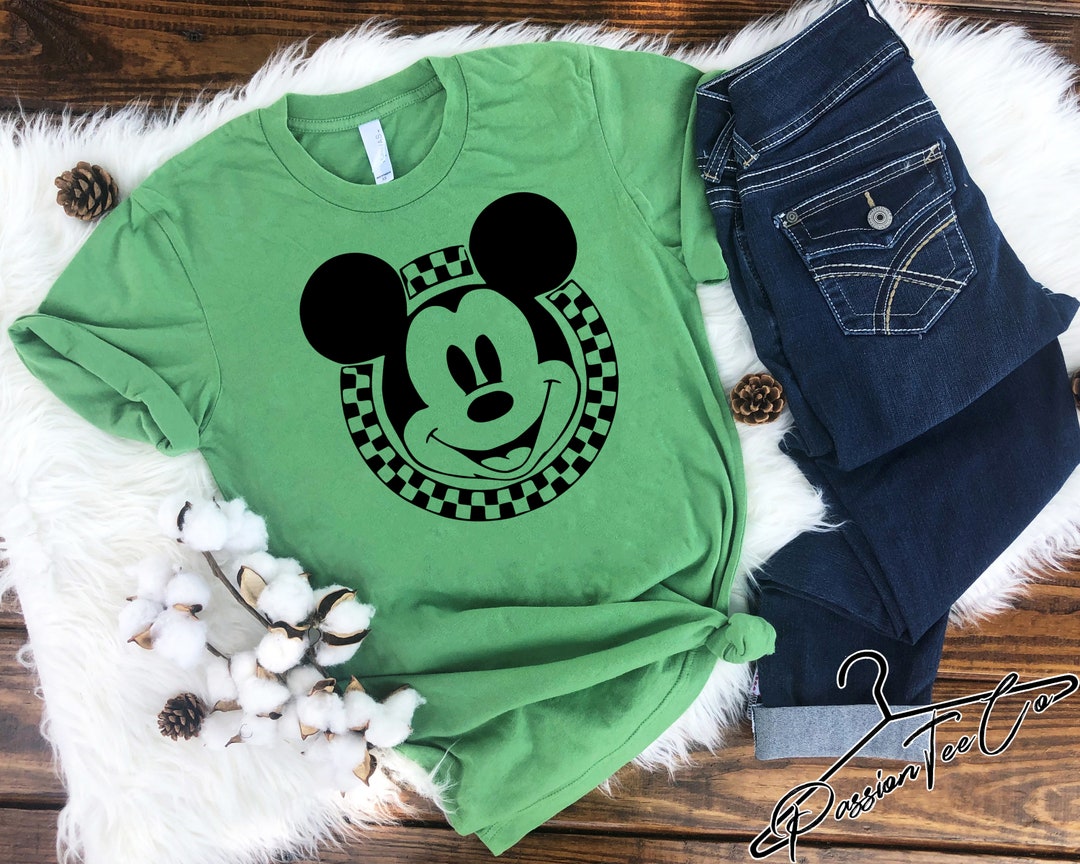 Mickey Shirt, Disney Checkered Shirt, Disney Shirt for Men Kids, Retro ...