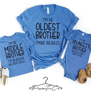 Oldest Brother Shirt, Youngest Bro Shirt, Middle Bro Shirt, Gift for ...