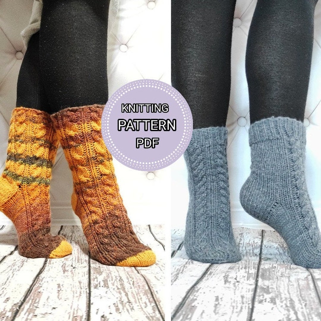 Beginner Sock Knitting Pattern, Knitting Sock Pattern, Easy Knitting Patterns for Beginners Dish ...