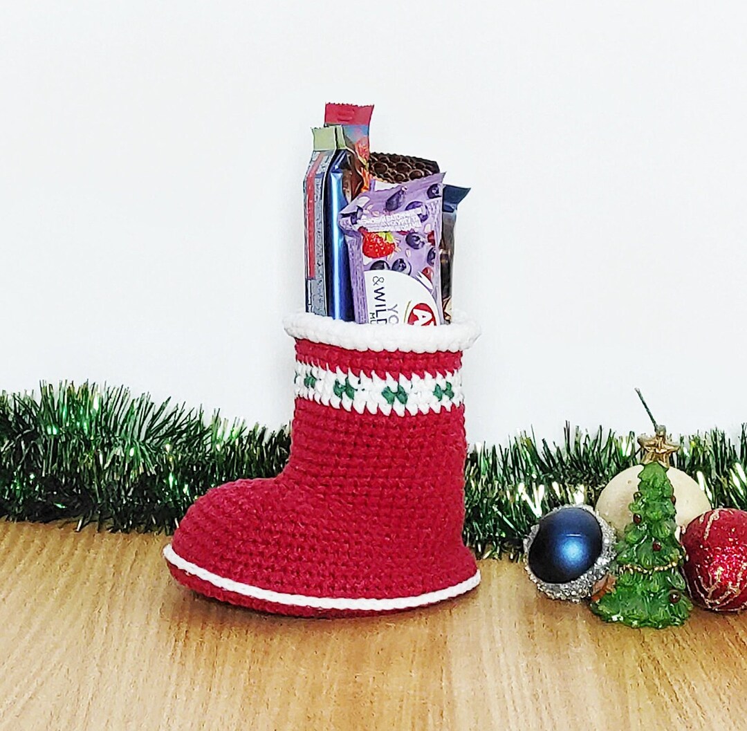 Crochet Santa Boot Pattern, Amigurumi Christmas Organizer (PDF Dowload ...