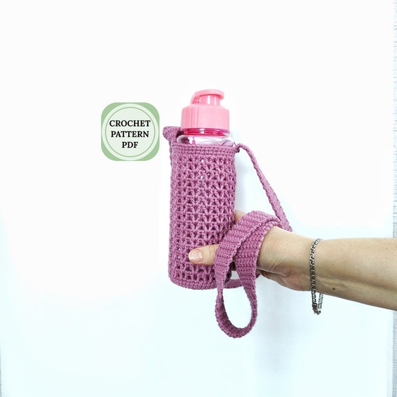 Pink Water Bottle Bag Digital Crochet Bag Pattern Handbag - Etsy