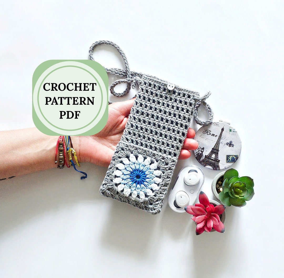 Crochet Phone Bag Pattern PDF, Pattern Crochet Phone Pouch, Crossbody ...