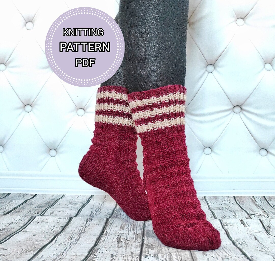 Sock Knit Pattern, Easy Knit Socks Pattern, Cozy Socks Knitting Pattern, Beginner Sock Knitting ...