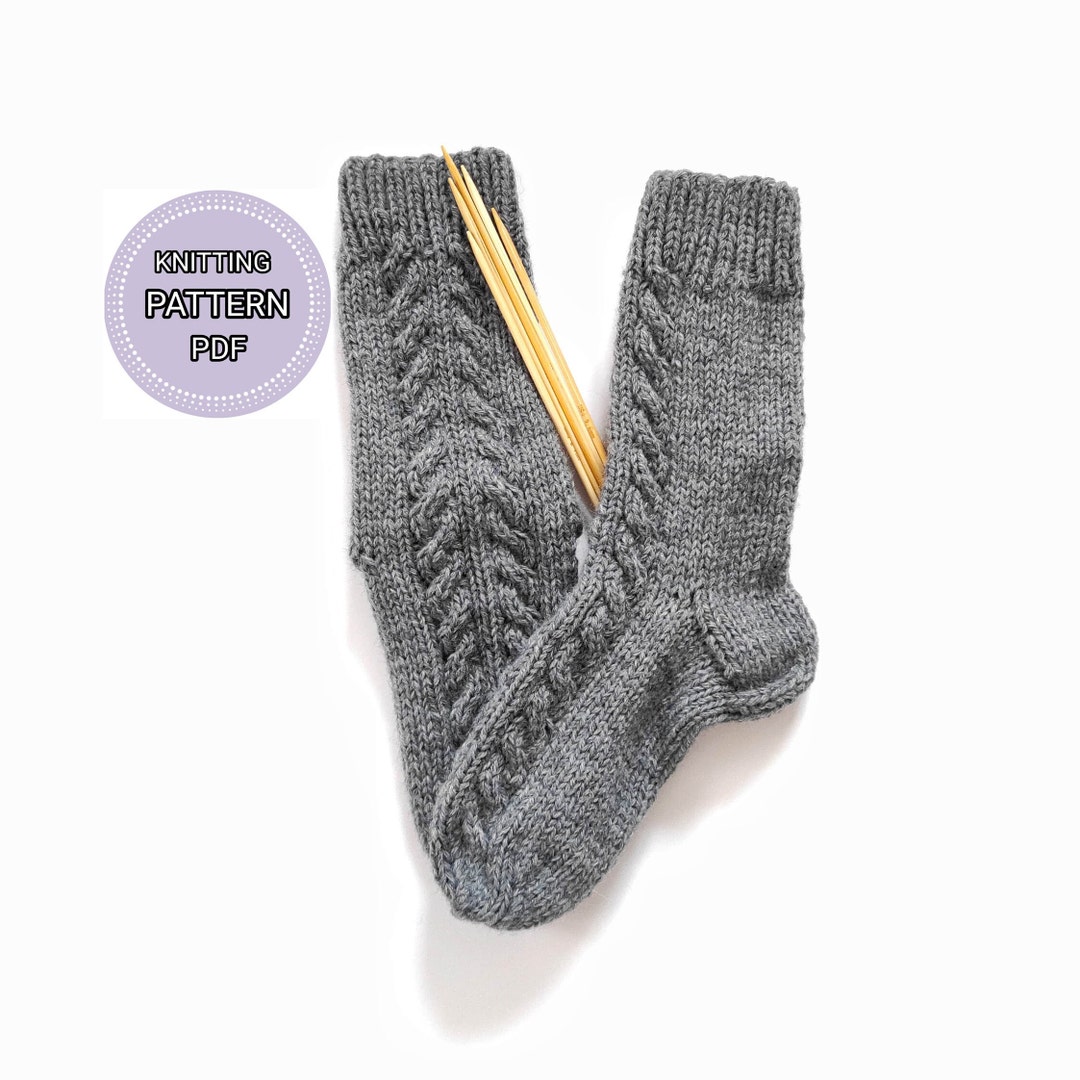 Sock Knit Pattern, Beginner Sock Knitting Pattern, Cozy Socks Knitting ...