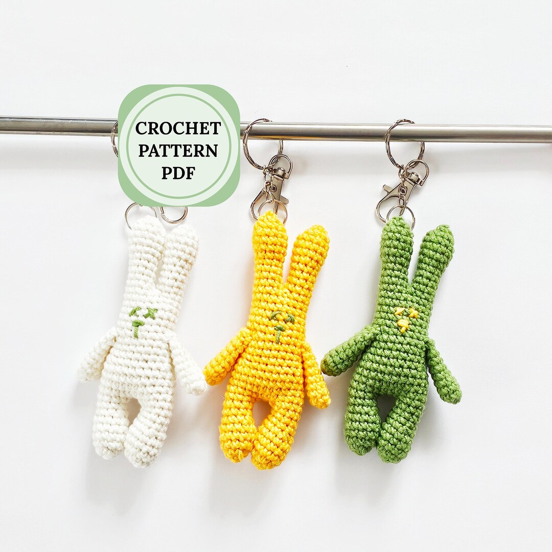 Crochet Bunny Pattern, Keychain Crochet Animals, Easter Crochet Pattern ...