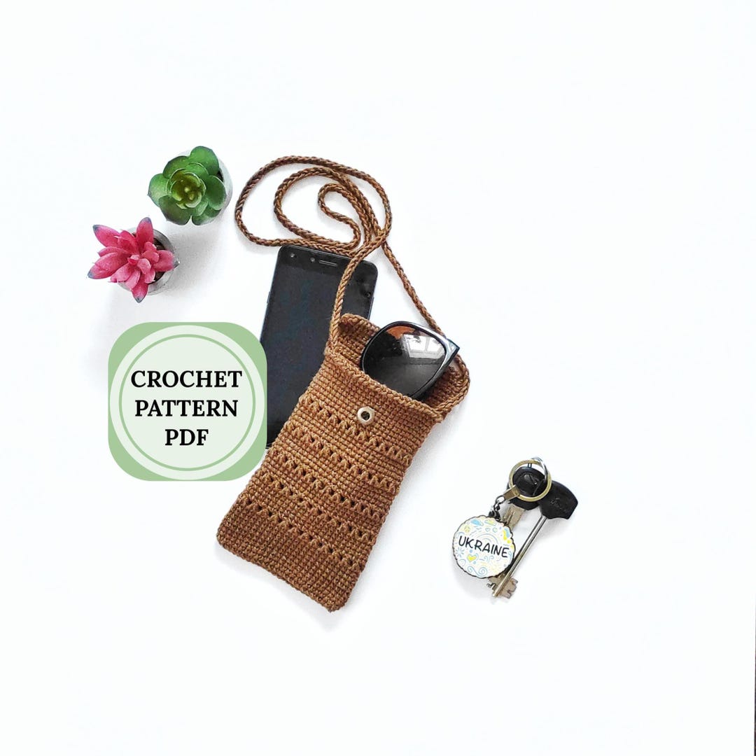 Pattern Crochet Phone Pouch, Crochet Cell Phone Purse Pattern, Crochet ...
