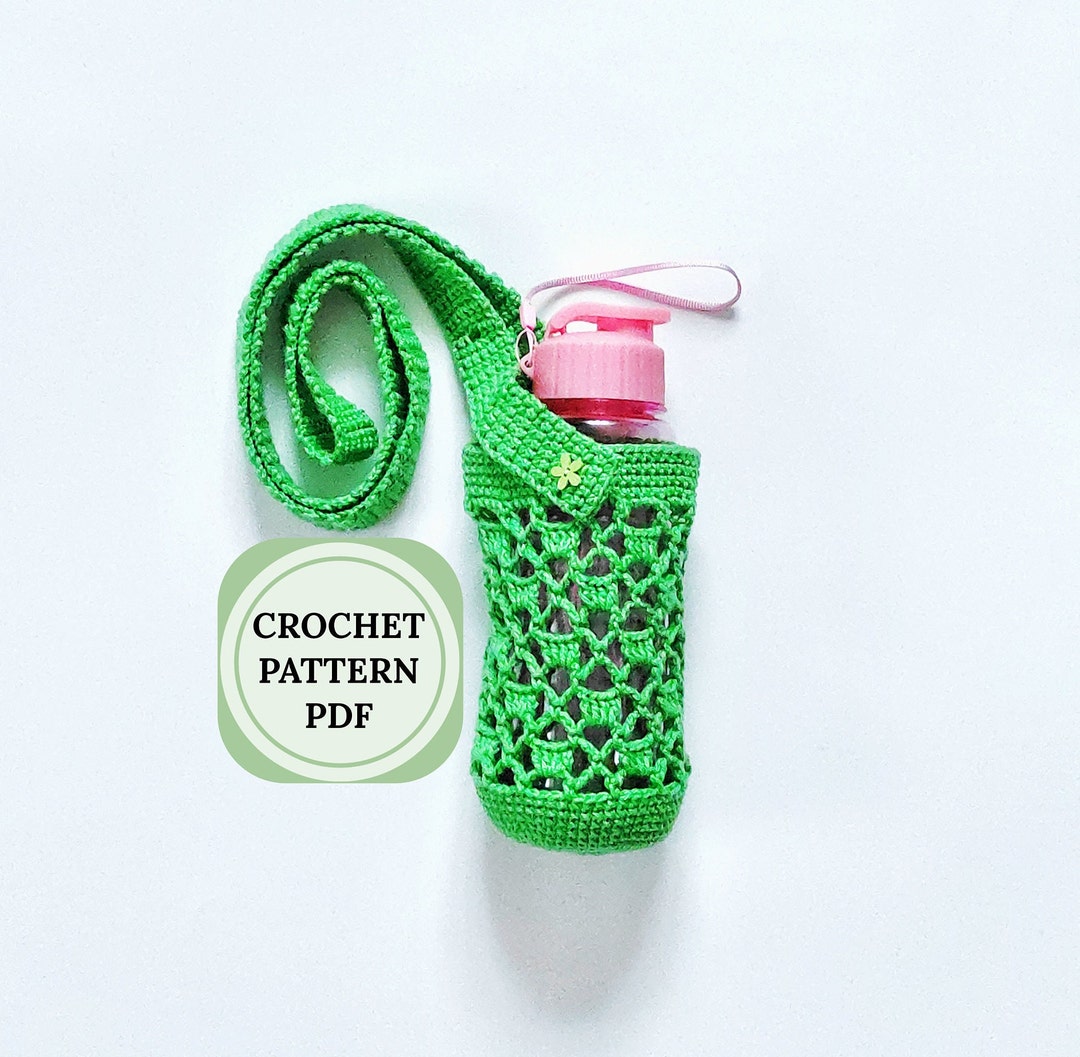Crochet Water Bottle Holder Pattern, Crochet Bottle Cover, Crochet ...