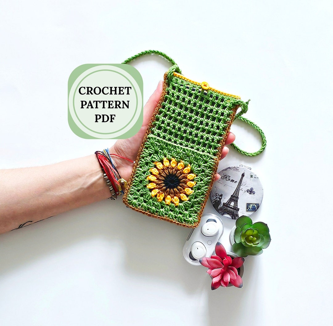 Pattern Crochet Phone Pouch, Crochet Phone Bag Pattern PDF, Crossbody ...