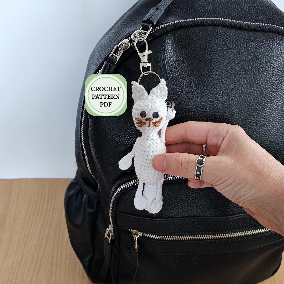 Cat Keychain Crochet Pattern, Keychain Crochet Animals, Cat Toys ...