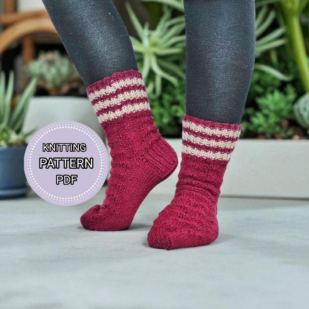 Knit Sock Pattern for Women, Chunky Tube Socks (PDF Download Pattern ...