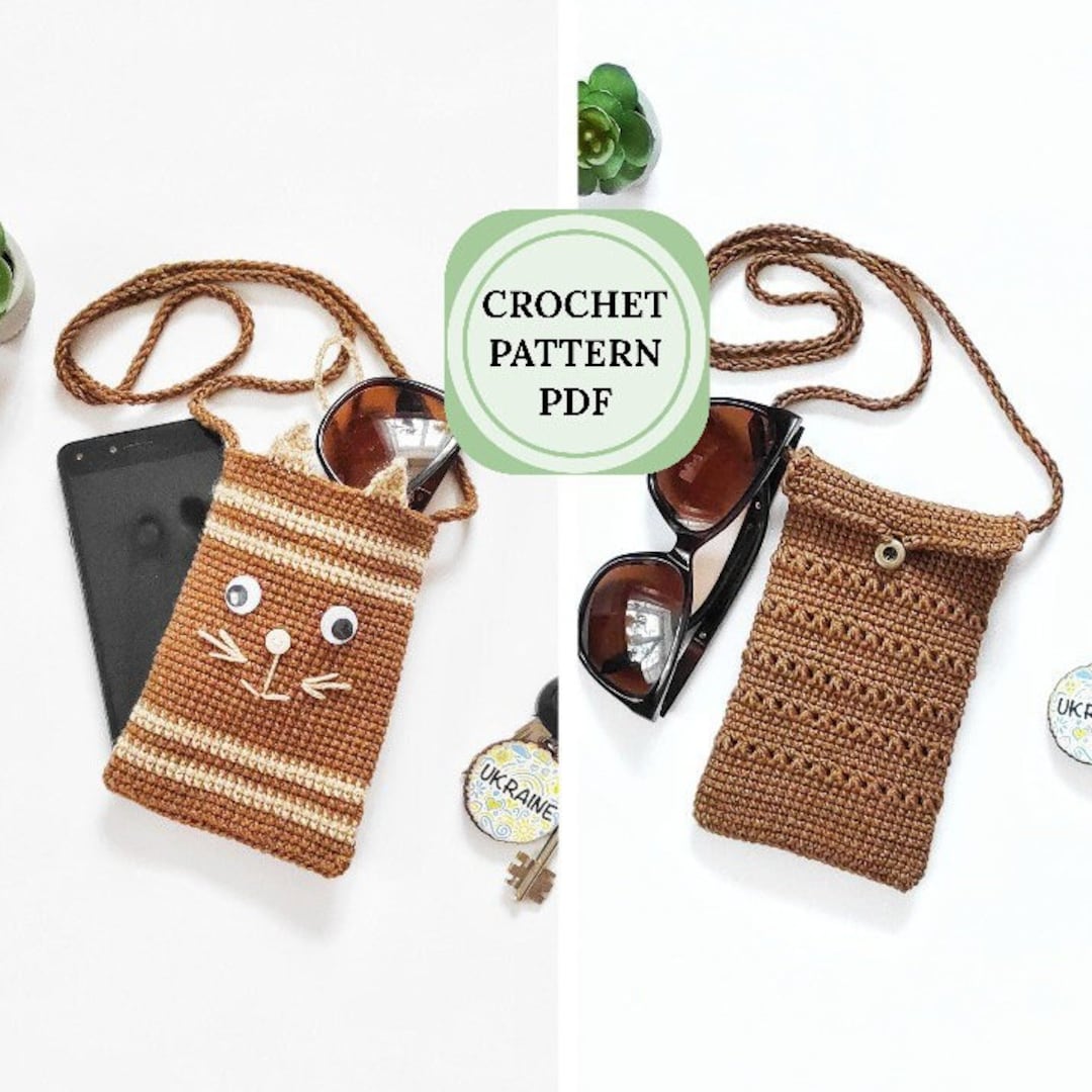 Pattern Crochet Phone Pouch, Crochet Cell Phone Purse Pattern, Crochet ...