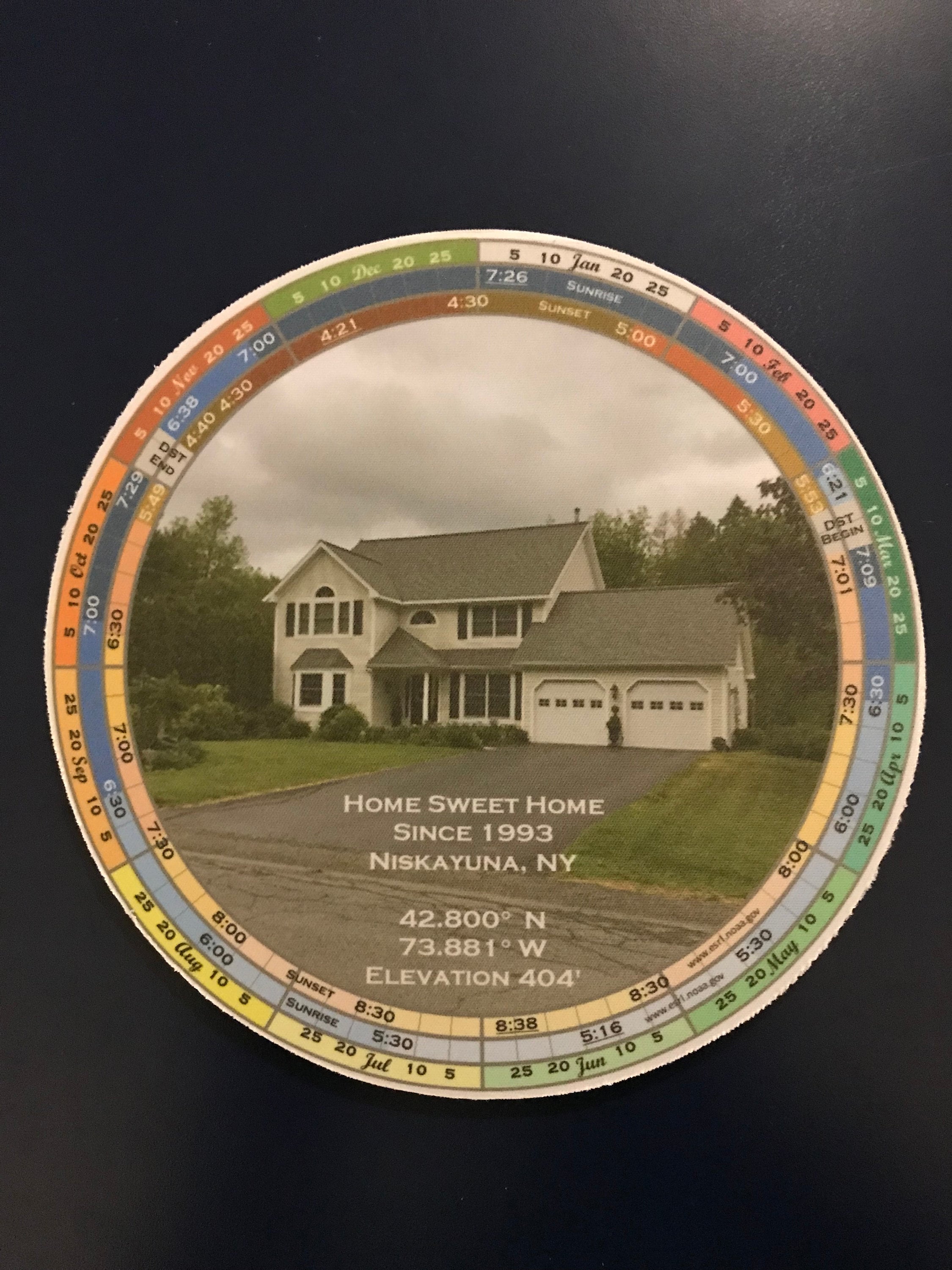 CUSTOMIZED Circular Climate Calendar MOUSEPAD Featuring Your Photo and ...