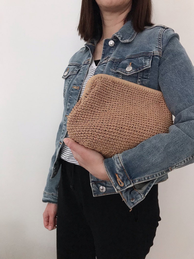 Straw Clutch Bag, Summer Bag, Boho Beach Clutch, Tan Color Hand Bag ...